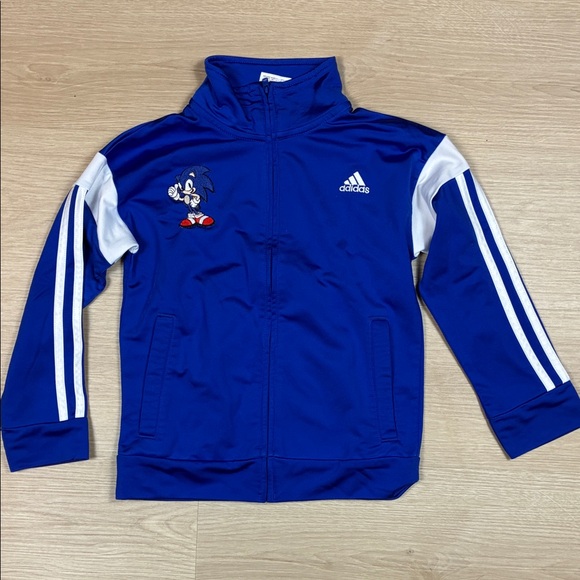 adidas | Shirts & Tops | Adidas Royal Blue Track Jacket Sonic The ...